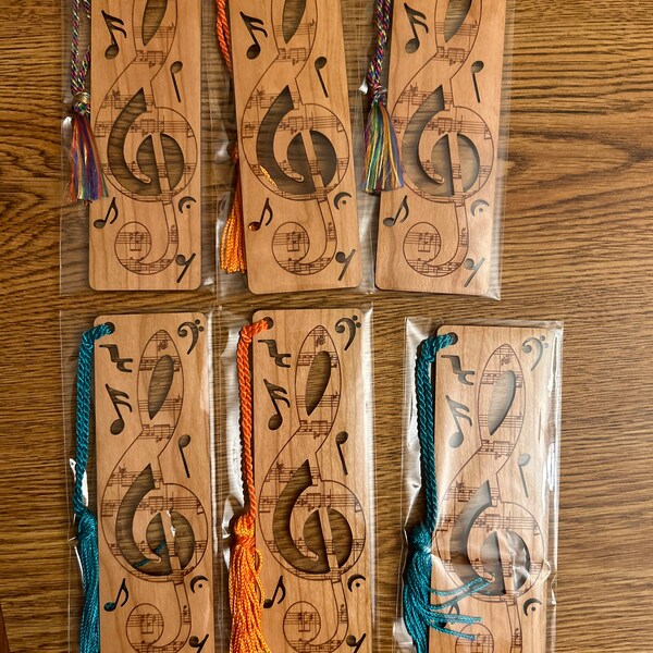 Cherry Wood Treble Clef Bookmark: Music Lover Gift - Etsy