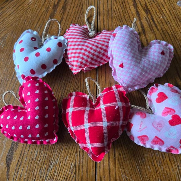 Valentine Fabric Hearts, Valentine's Day Bowl Fillers, Valentine’s Day ...