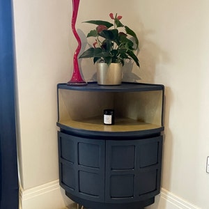 Mid Century Nathan Corner Drinks Cabinet With Lights, in Black - Etsy