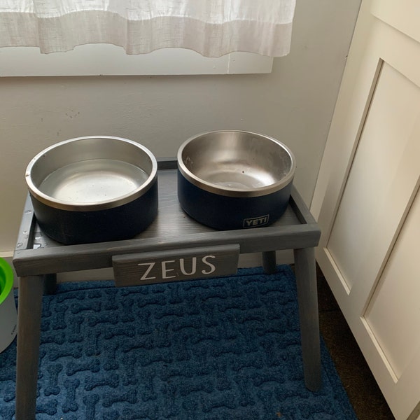 Dog Food Table Stand | Dog Dinner Table | Elevated Rustic Farmhouse Dog ...