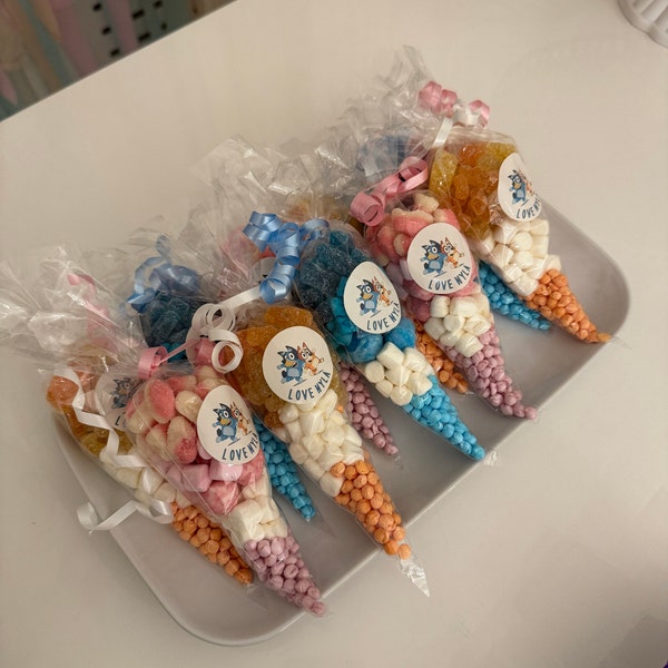 Personalised Pre Filled Halal Blue Sweet Cones Bridal Shower Birthday ...