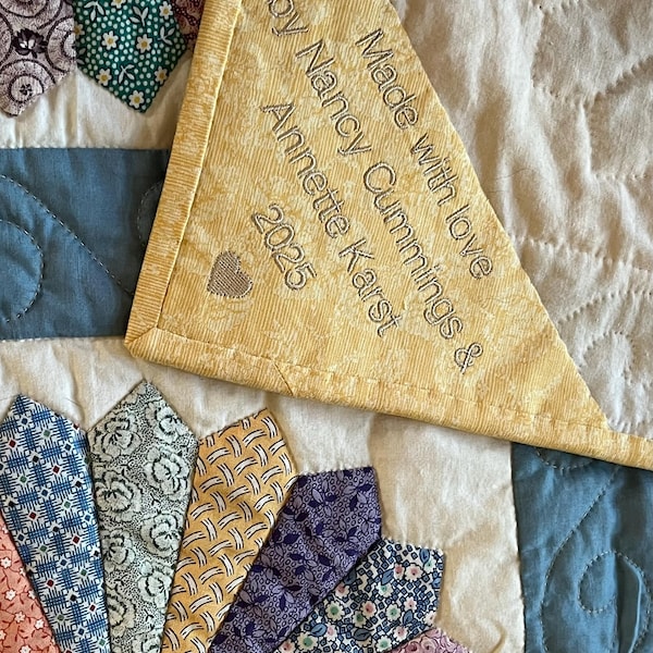 Custom Embroidered Quilt Label Triangular Corner Label Fabric ...