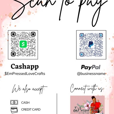 Editable Scan to Pay Card, Editable Canva Template, QR Code Sign ...