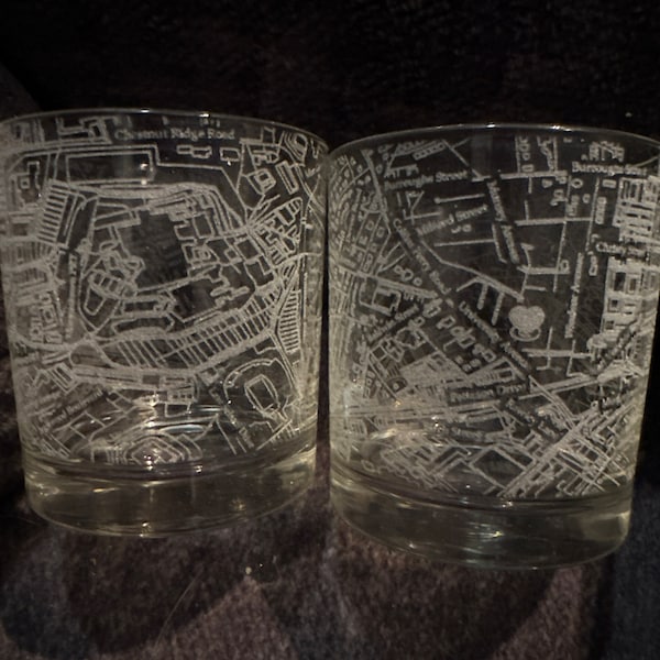 Urban City Map Glasses, Custom City Map Rocks Glass, Step Father Gift ...