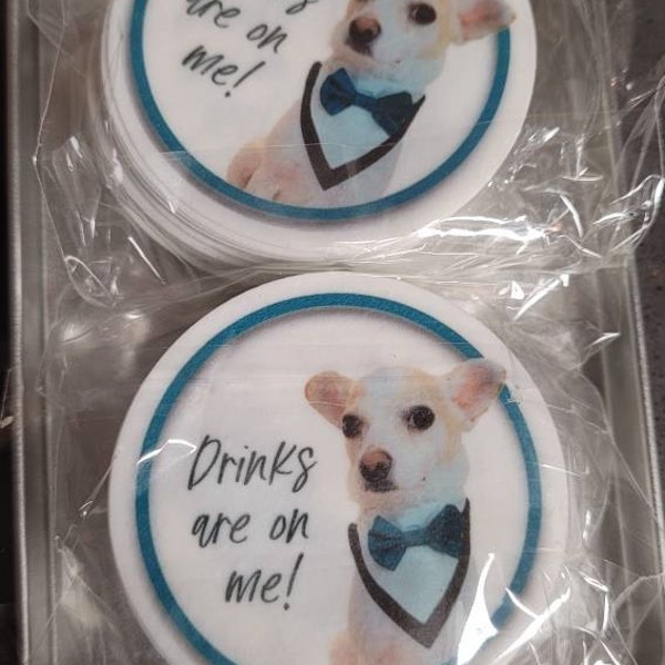 EDIBLE Photo Wedding Cocktail Toppers/custom Wedding Reception Drink ...