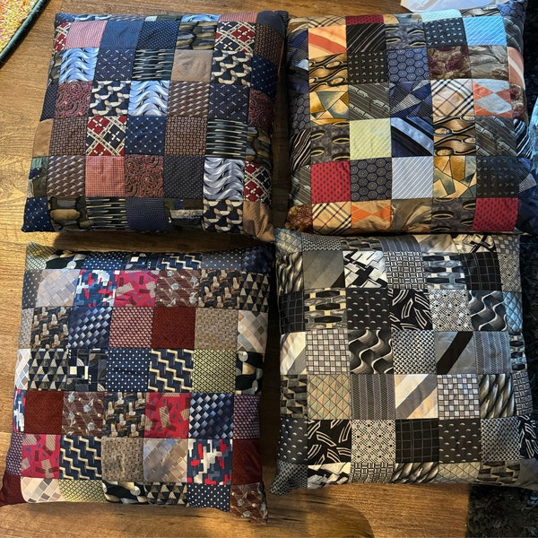 301 Custom Made Quilted Necktie Pillow - Etsy