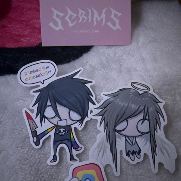 Emo Angel Chibi Sticker | Y2k Punk Chibi Mall Goth Scenecore Fairycore ...