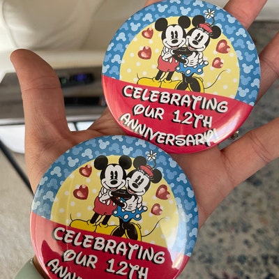 Celebrate Our Anniversary Disney Buttons Mickey and Minnie Disney ...
