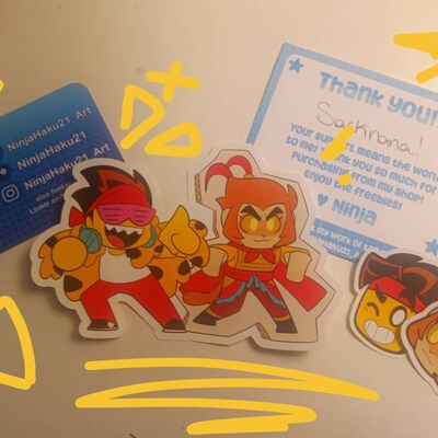 Chibi Party MK and SWK Cardboard Cutout Sticker 3 Inch Matted Sticker ...