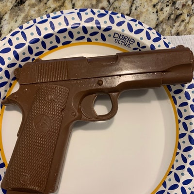 CHOCOLATE GUN Full Size Hand-crafted Solid Milk Chocolate Handgun With ...