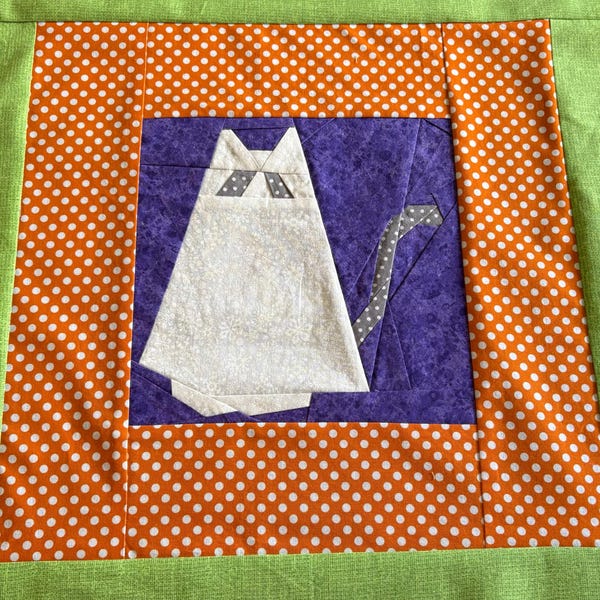 Tuxedo Cat Quilt Block FPP Pattern Foundation Paper Piecing Printable ...