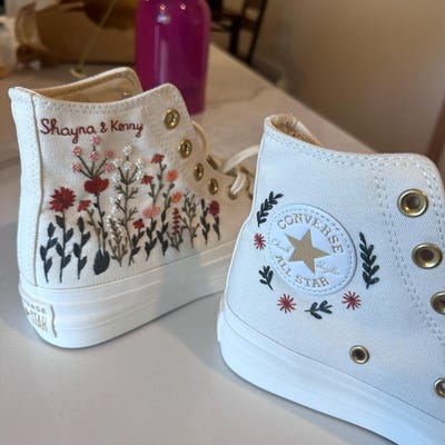 Custom Embroidered Converse High Tops/ Custom Converse Chuck Taylor ...