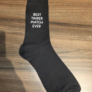Best Tinder Match Ever/ Boyfriend Socks/ Novelty Socks/valentines Gift ...