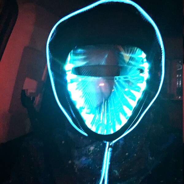 Cyborg M2 Robot LED Mask HUBOPTIC® DJ Mask Sound Reactive Light up Mask ...