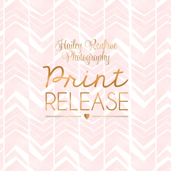Photography Print Release Card - Photoshop Template - VG008 - INSTANT ...