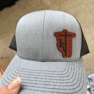 Custom Name Lineman Leather Patch Hat, Journeyman Lineman Hat, Lineman ...