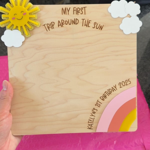 Birthday Keepsake Board | First Birthday | Second Birthday | Handprint ...