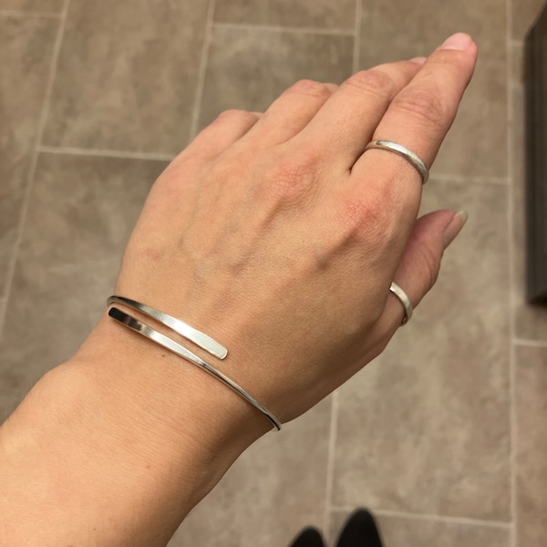 Hand Crafted - Sterling Silver Wrap Bangle - Can Be Personalised - Etsy