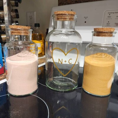 Sand Ceremony Set for Weddings Heart Initials Simple Block Letters - Etsy