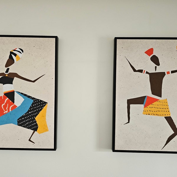 African Woman Art Print Decor, Colorful African Modern Bohemian Artwork ...