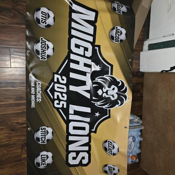 Soccer Team Banner - Custom Soccer Banner, Printed, Grommets, Soccer ...