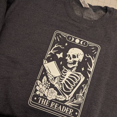 The Reader Tarot Card SVG, Skeleton Reading Svg, the Reader Svg, Book ...