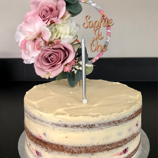 Liberty Floral Cake Topper - Birthday Cake Topper, First Birthday ...