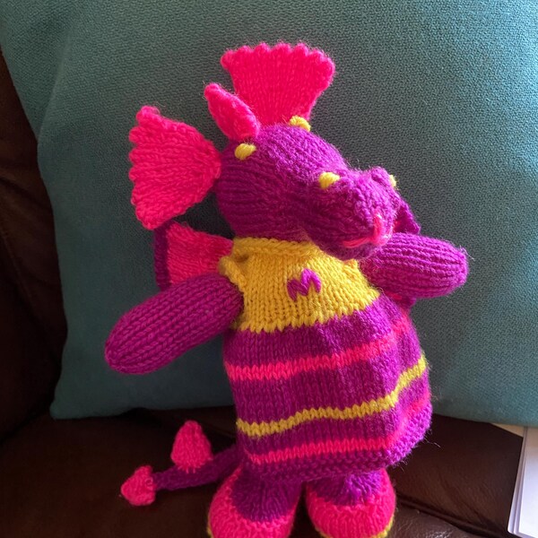 Toy Knitting Pattern for a Welsh Dragon Boy Wearing a Flag of Wales Top ...