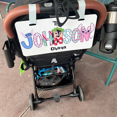 Personalized Family Name Stroller Tag, Amusement Theme Park Sign for ...