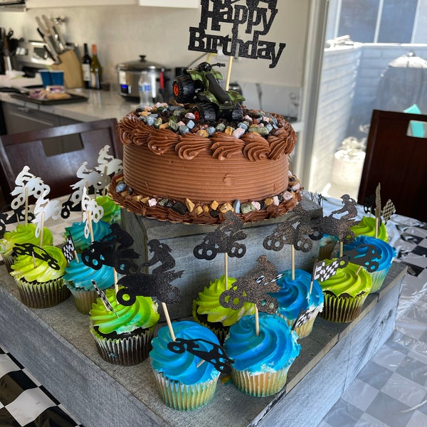 Off-road Sxs Cupcake Topper, UTV, 4-wheeler, Quad, Die Cuts, Birthday ...