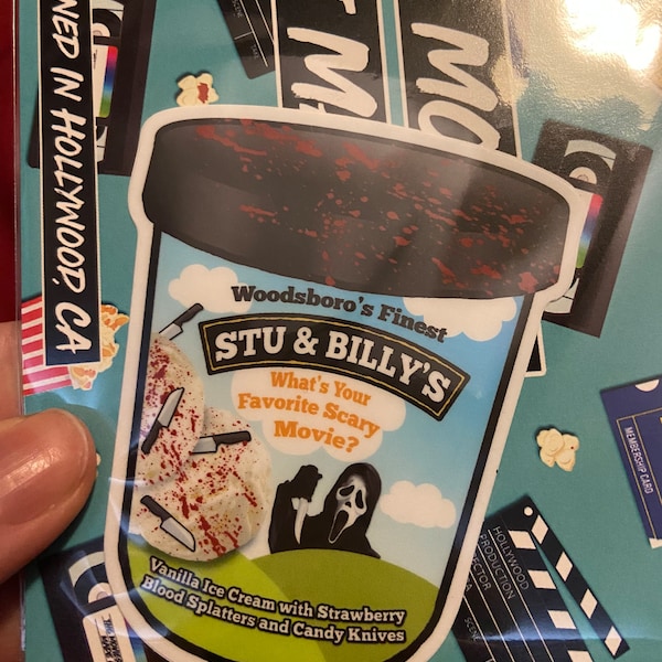 Halloween Ice Cream Carton Sticker - Slasher Horror Movie Stickers ...