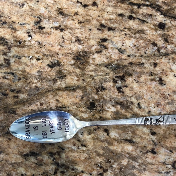 First Birthday Spoon, I Am One, Star Wars Theme, I Am Obi Wan, Birthday ...