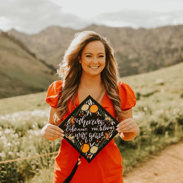 Embroidered Graduation Cap Topper | Lemon Graduation Cap Decoration ...