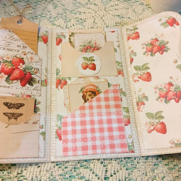 Strawberry Dream Folio, Digital Junk Journal Kit, Junk Journal Kit ...