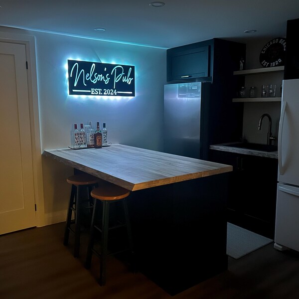 Personalized Bar LED Metal Art Sign / Light up Pub Metal Sign / Multi ...