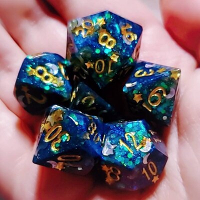 Moon and Stars DND Dice Set for Dungeons and Dragons Table Top RPGS ...