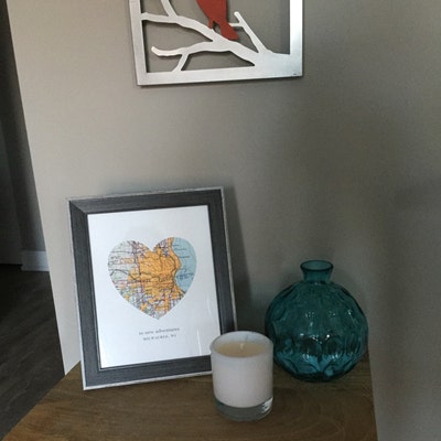 Milwaukee Wisconsin Heart Map Print, Wisconsin State Art, Custom City ...