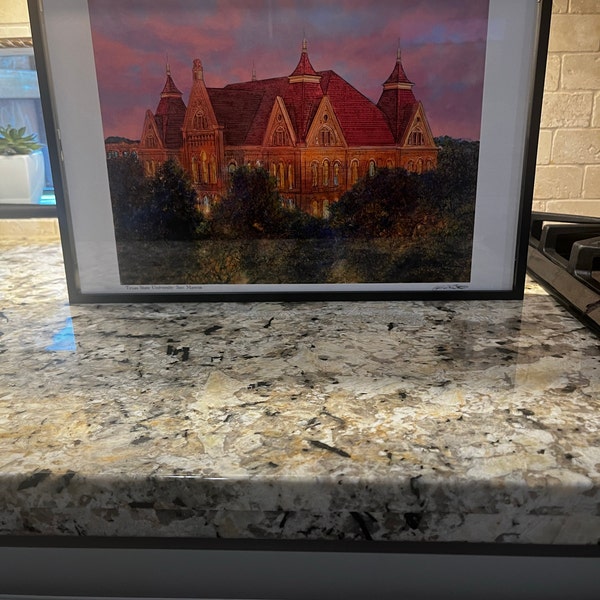 Va Tech Campus Football Game Art Print Pen & Ink With Water Color ...