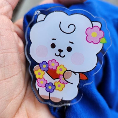 BT21 Inspired Synthetic Wooden Keychain BTS Koya RJ Shooky - Etsy