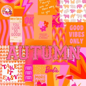 Custom Floral Preppy Monogram Desktop Wallpaper Collage - Etsy
