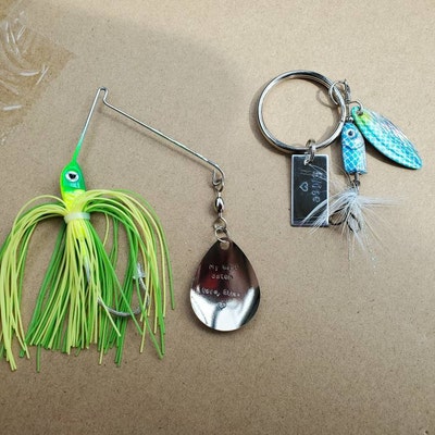 Minnow Fishing Lure Key Chain Personalize, Customized, Hooked on You - Etsy