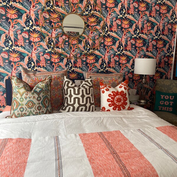 Women Flora Tiger Fabric - Tropical Blossom Dance by Heidi-abeline ...