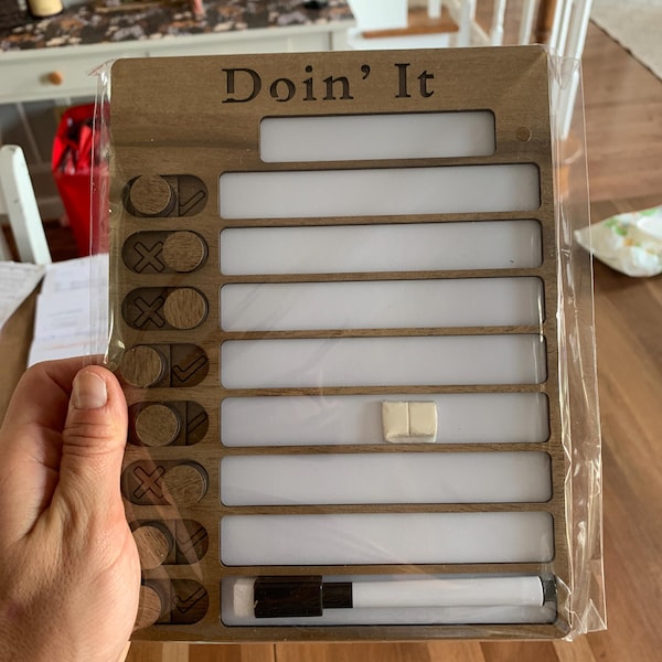 Sliding Wooden Checklist Board - Handmade Wood to Do List ...