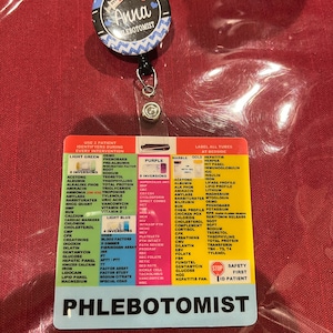 Phlebotomist Badge, Blood Tubes, Specimens - Etsy