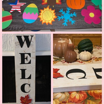Seasonal Welcome Sign 10 Shapes Included - Etsy