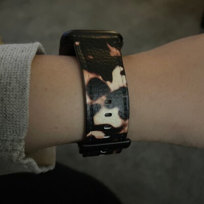 Tortoise Pattern Apple Watch Strap, Rose Animal Spots Band, Classy ...
