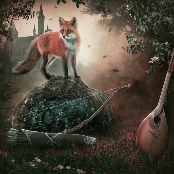 Fae Silhouette PRINT, Full Moon Fairy Art, Celestial Mystical Fantasy ...