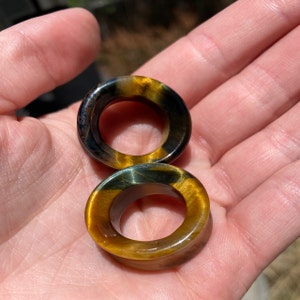 Stone Tunnel Plugs Gauges Blue Tiger Eye Stone Tunnels Double Flare ...