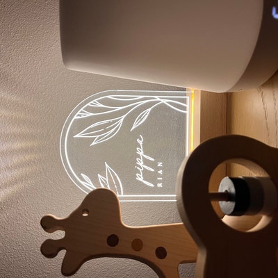 Personalized Acrylic Night Light Boho Night LED Light Kids Bedroom ...