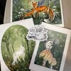 Cat Art Watercolor Print Ghosty Meets a Unicat Fantasy Art. Whimsical ...